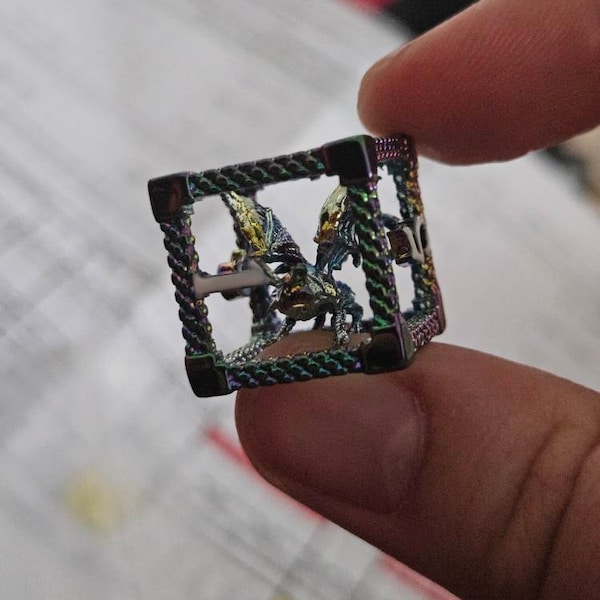 Handmade Sharp Edge Dice Red Black Resin Polyhedral RPG Dice Set With ...