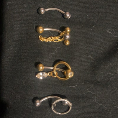 Vertical Hood Piercing Barbell 14G 12G 10G Slave Ring Style VCH ...