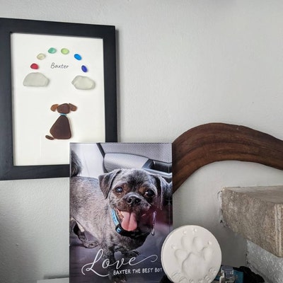 Sea Glass Dog or Cat at the Rainbow Bridge, Sea Glass Art, Handmade ...