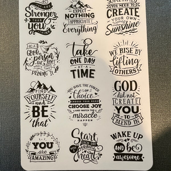 Inspirational Quotes #2, Planner Stickers, Quotes Stickers - Etsy