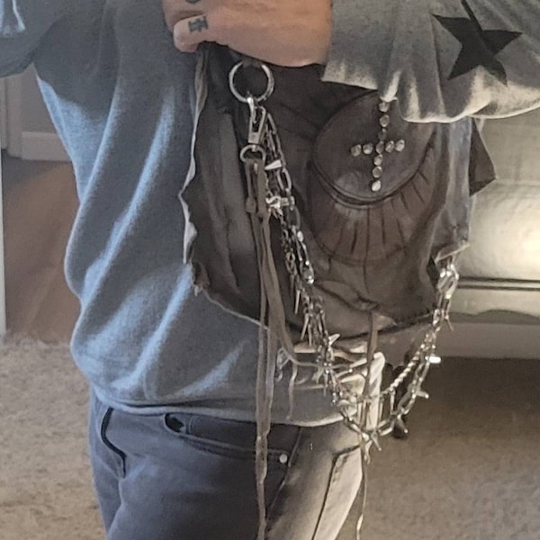 Green Bag Leather Hobo Bag Fringe Goth Designer Purse Sweet Smoke Bags ...