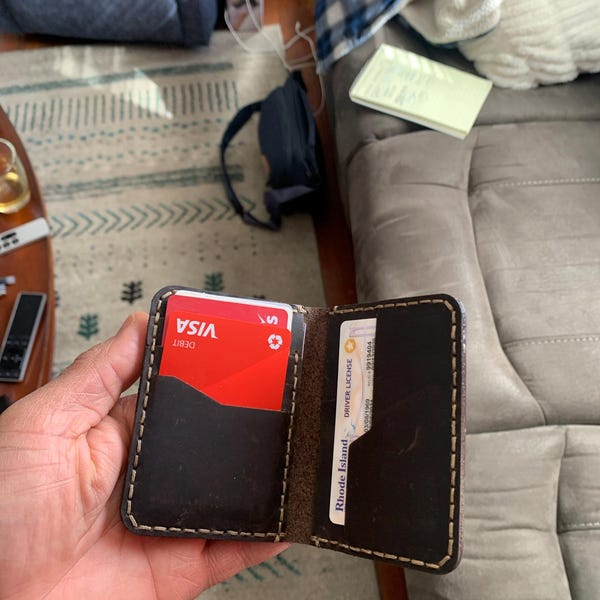 Minimalist Leather Wallet, Bifold Wallet, Distressed Leather Slim ...