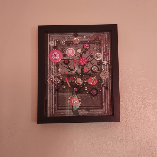 Tree Button Art - Etsy