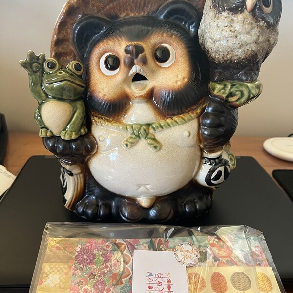 Lucky Shigaraki Yaki Tanuki Japanese Raccoon Dog Kawaii,cute,ceramic,frog,owl,japanese Ornament ...