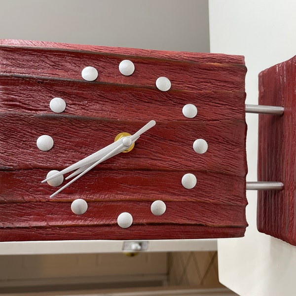 Table Clock. Rustic Modern Desk Clock. Standing Upright Rectangle Shelf ...