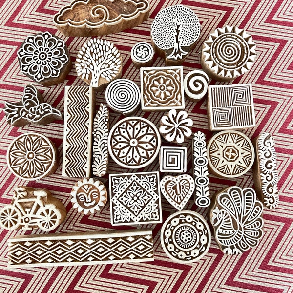 Mehndi Print Blocks Stylish Border Pattern Wooden Stamps (set of 10) - Etsy