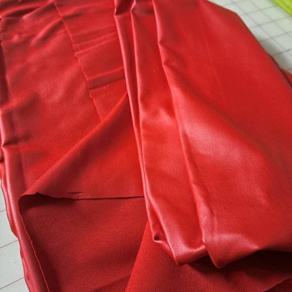 Red Matte Pleather Faux Leather Stretch Vinyl Polyester Spandex 190 GSM ...