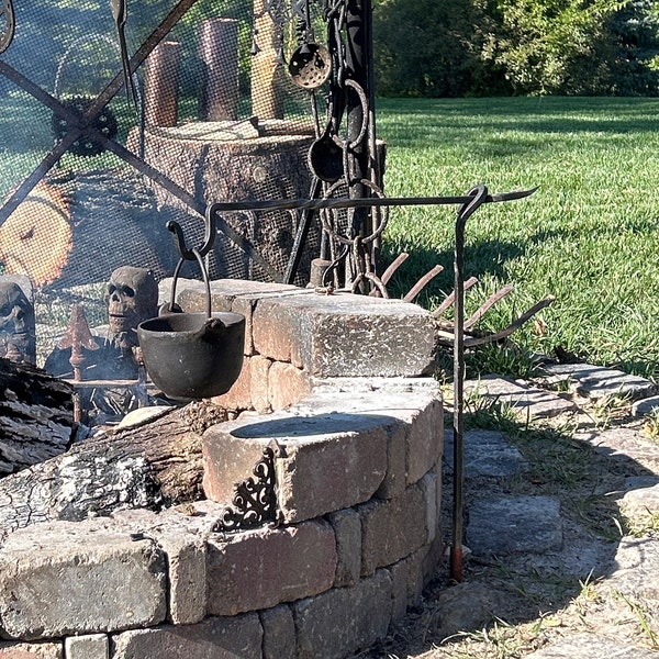 HAND FORGED Campfire Squirrel Cooker Fire Irons - Etsy