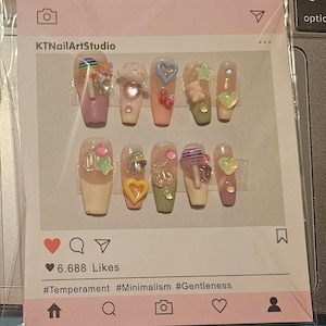 Black Pink Y2K Luxury Nailscross Sparkle Design Press on Nailscool ...