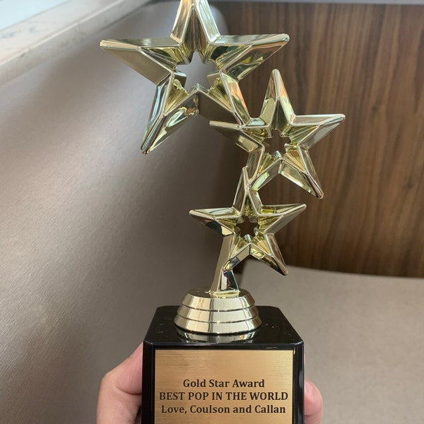 Custom 3 Star Award Trophy: Rising Star Recognition - Etsy