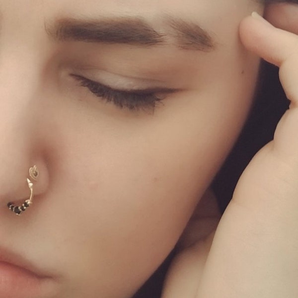 14k Solid Yellow Gold Septum,daith Piercing Clicker..16g..8mm OR 10mm ...