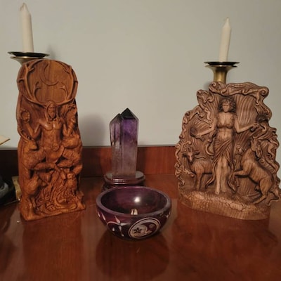 Skadi, God Viking, Wood Carved Skade Statue, Skathi, God Altar ...
