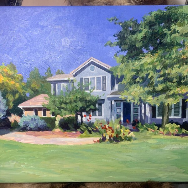 Custom Oil House Portrait, Oil House Painting, First Home Gift ...