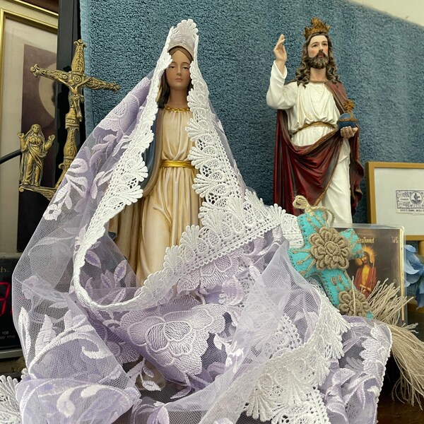 Lilac With Gold Trim Veil- D Shape/ Prayer Veil/ Mass Veil - Etsy