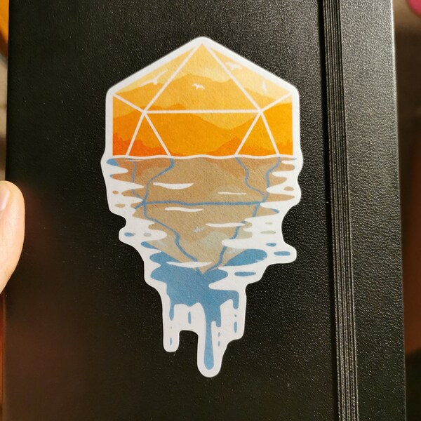A D20 Sunset Dnd Sticker | Dnd Gift | GM | Dungeons & Dragons | Dice ...