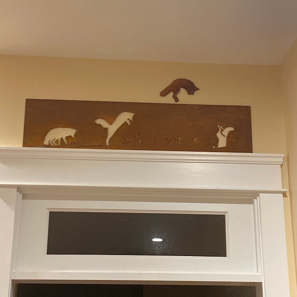 Wall Art Metal Fox. Wall Decor Fox Silhouette. Industrial Home Decor ...