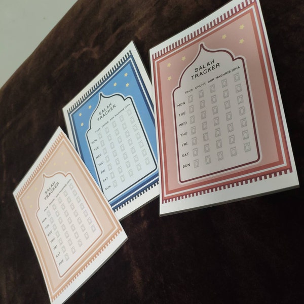 Salah Tracker Printable, Daily Salah Tracker, Salah Chart, Prayer Chart ...