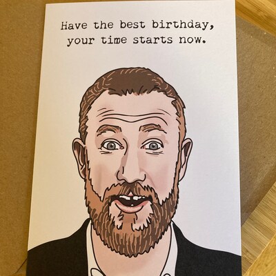 Taskmaster Birthday Card, Mike Wozniak Greetings Card, Funny Blank Card ...