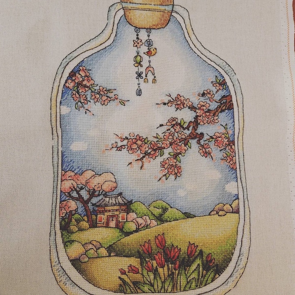 Cross Stitch Pattern Spring in the Bottle DMC Chart Embroidery ...