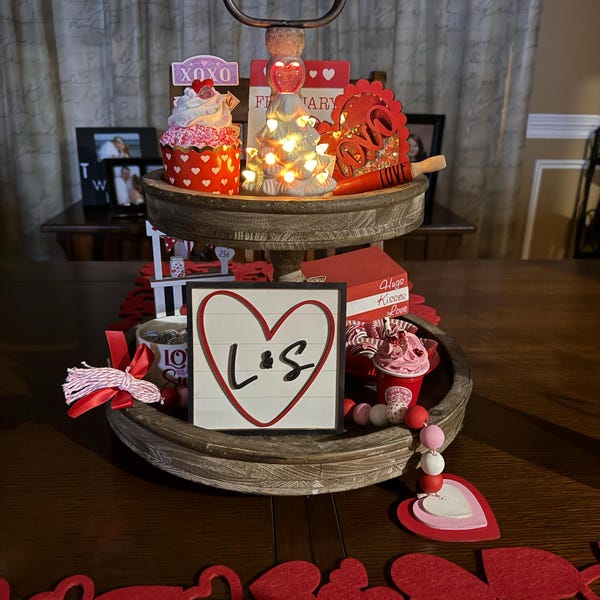 Black and White Farmhouse Tiered Tray Decor Set//farmhouse Decor// Rae ...