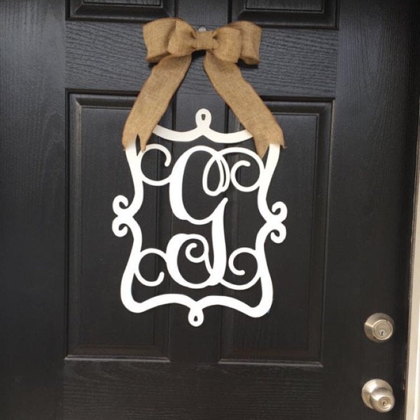 Metal Monogram Framed Initial Door Letter Sign Hanger - Etsy