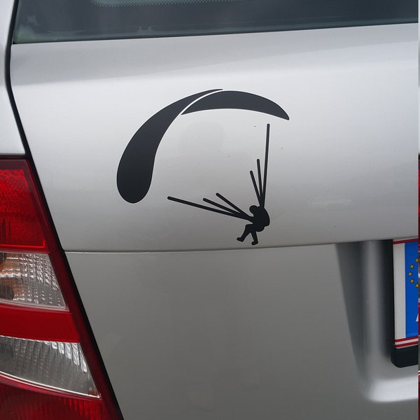 Paraglider Car Sticker, Paragliding Vinyl Decal, Adventure Wall Decal ...