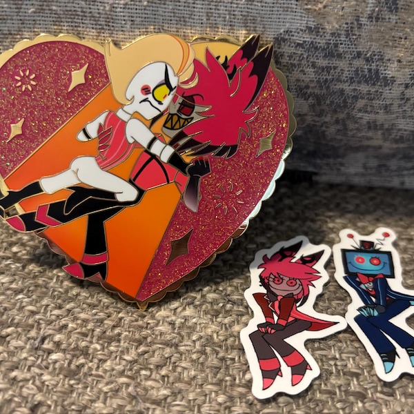 Hazbin Hotel Radioapple Chibi Dance Pin Lucifer Alastor IN STOCK - Etsy