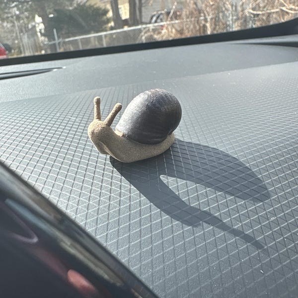 Kawaii Ceramic Snail Car Ornament, Cute Snail Car Decoration, Car ...
