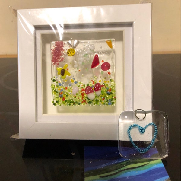 Mini Fused Glass Picture in a Boxed Wood Frame - Etsy