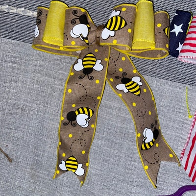 Bee Ribbon, Bumble Bee Ribbon, Wired Ribbon, 2 1/2 Wired Ribbon, 10 ...