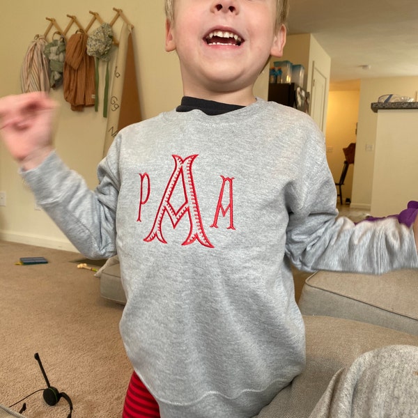 Monogrammed Sweatshirt, Toddler Sweater, Girls Monogram Shirt, Boys ...