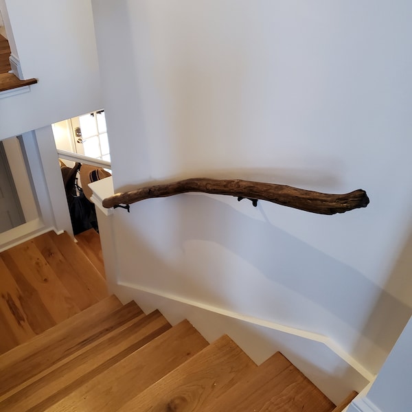 Rustic Driftwood Stair Rail - Branch Handrail 2-16ft - Nature-inspired ...