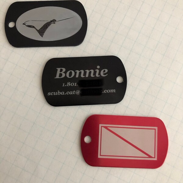 Scuba Diver BCD ID Tags. Custom Engraving. - Etsy