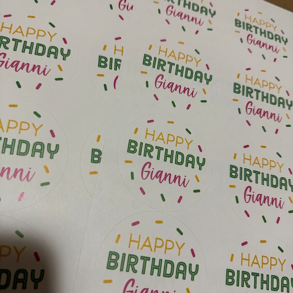 Personalized Birthday Sticker, Thank You Birthday Favor Stickers ...