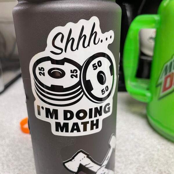 Shh..i’m Doing Math Crossfit Sticker, Barbell Sticker, Weightlifting ...