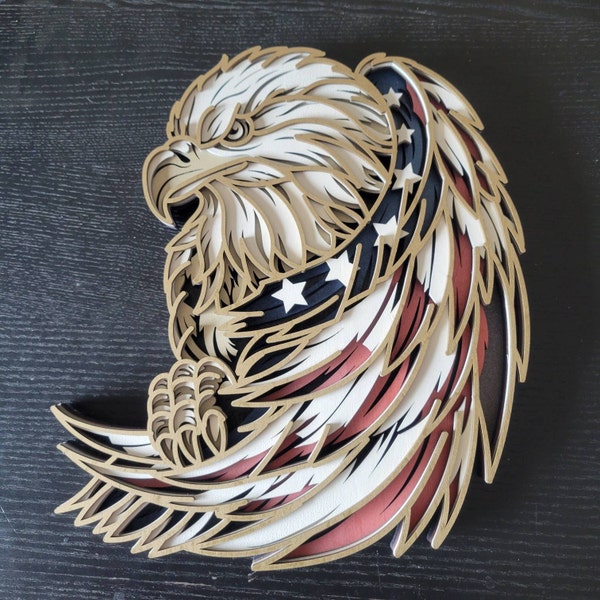 Eagle and Flag SVG, American Flag, Bald Eagle, Laser Cut File ...