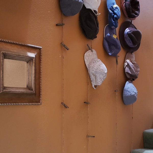 Hat Organizer - Hat Wall Hanging - Fedora Display - Hat Rack ...
