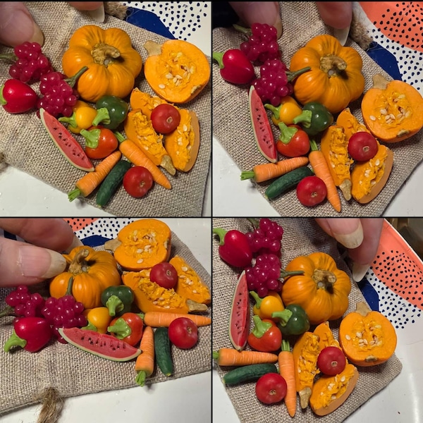 Watermelon 1/6 Scale Food, A Slice of Watermelon, Dollhouse Miniatures ...