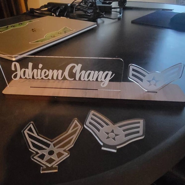 Air Force Interchangable Name Plate and Rank. Perfect Addition to Any ...