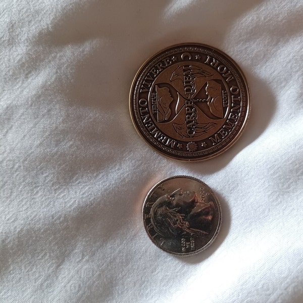 Carpe Diem Coin | Daily Stoic Coin | Memento Mori Bronze Challenge Coin ...