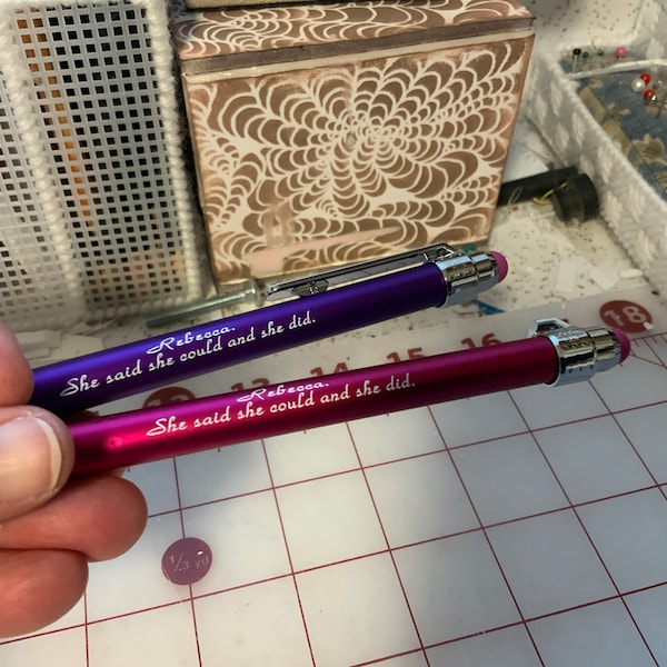 12 Custom Printed Bright Lights Imprinted Pens Personalized. Stylus ...