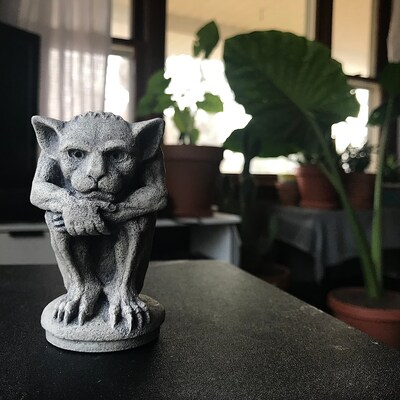 Irving Gargoyle Statue, Small Gothic Imp, New York, Handmade, Cast ...