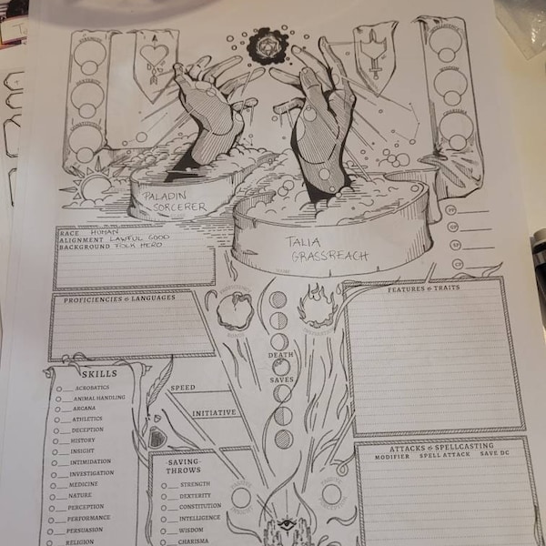 Fate's Hands - Character Sheet - D&D 5e - Etsy