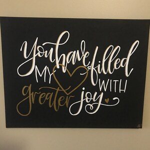 Custom 11x14 Canvas Quote Art Hand-painted Calligraphy | Etsy