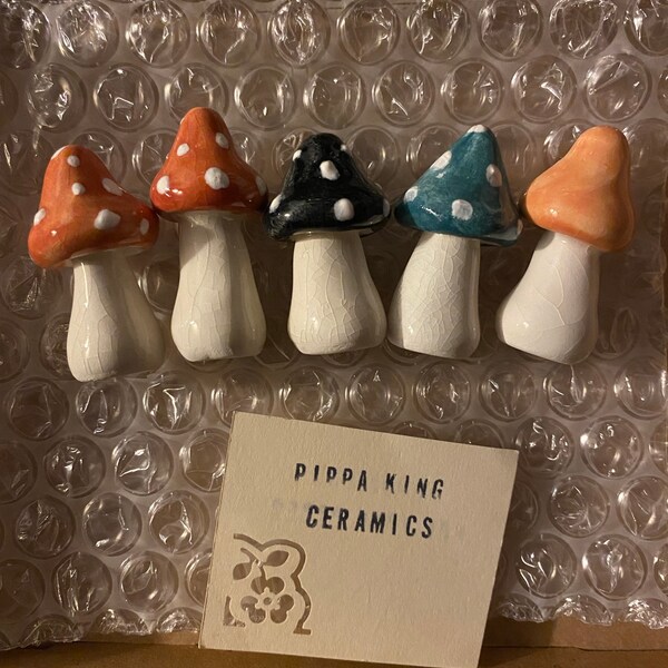 Toadstools, 5 Ceramic. - Etsy UK