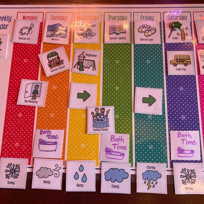 Weekly Visual Calendar includes 264 Cards - Etsy