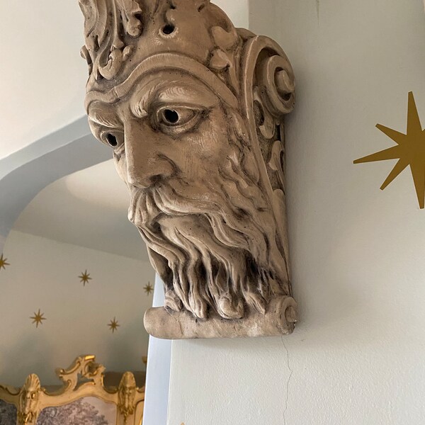 Classic Green Man Wall Hanging/sconce Greenman-fantasy Art-face Plaque ...