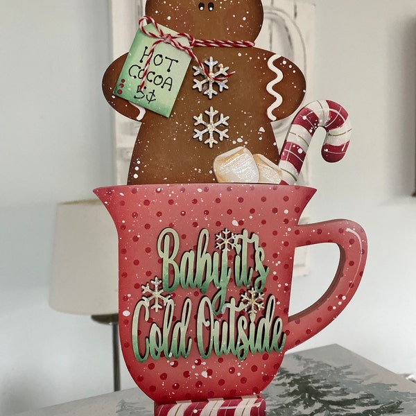 Hot Cocoa Gingerbread Mug SVG File | Laser Cut File | Gingerbread SVG ...