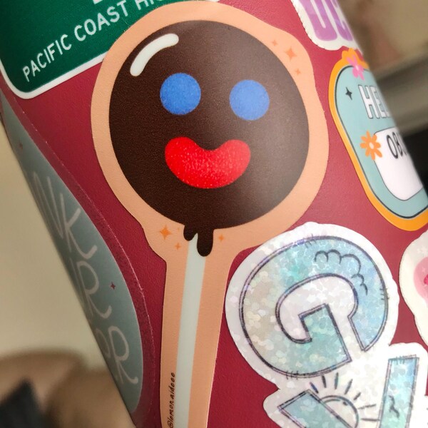 Pink Blob Sticker | Waterproof | Glittery Sticker | Vinyl Water Bottle ...