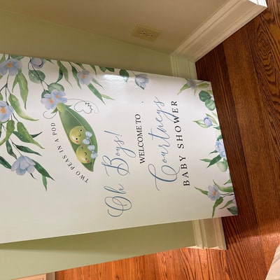 Twin Baby Shower Invitation, Two Peas in a Pod, Printable, Greenery ...